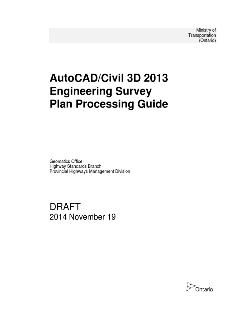 AutoCAD Civil 3D Engineering Survey Plan Processing Guide PDF | PDF ...