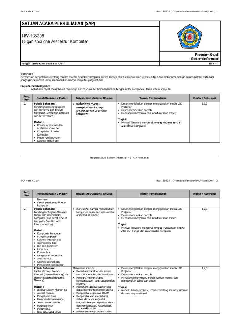Arsitektur Komputer: SAP dan Materi Kuliah | PDF | Komputer
