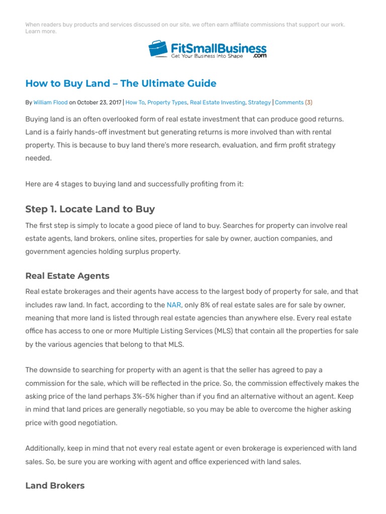 How To Buy Land - The Ultimate Guide | PDF | Real Estate Broker | Loan ...