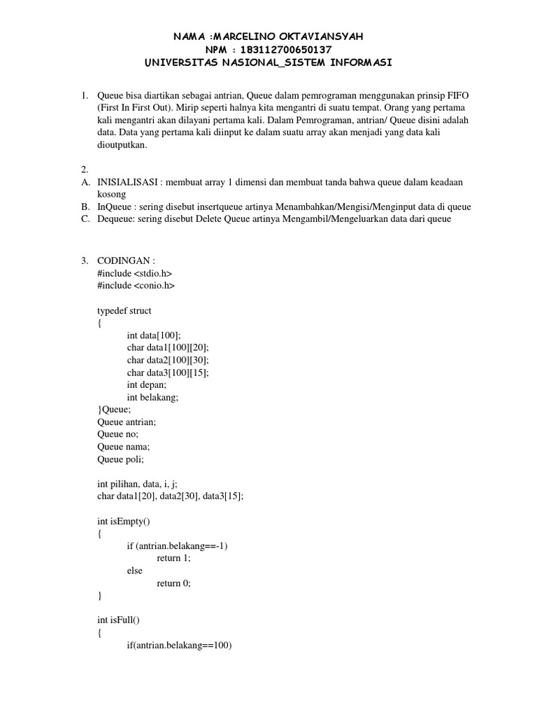 Codingan Queue | PDF