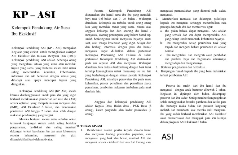 Brosur-KP-ASI Bu Niken | PDF | Kesehatan Holistik