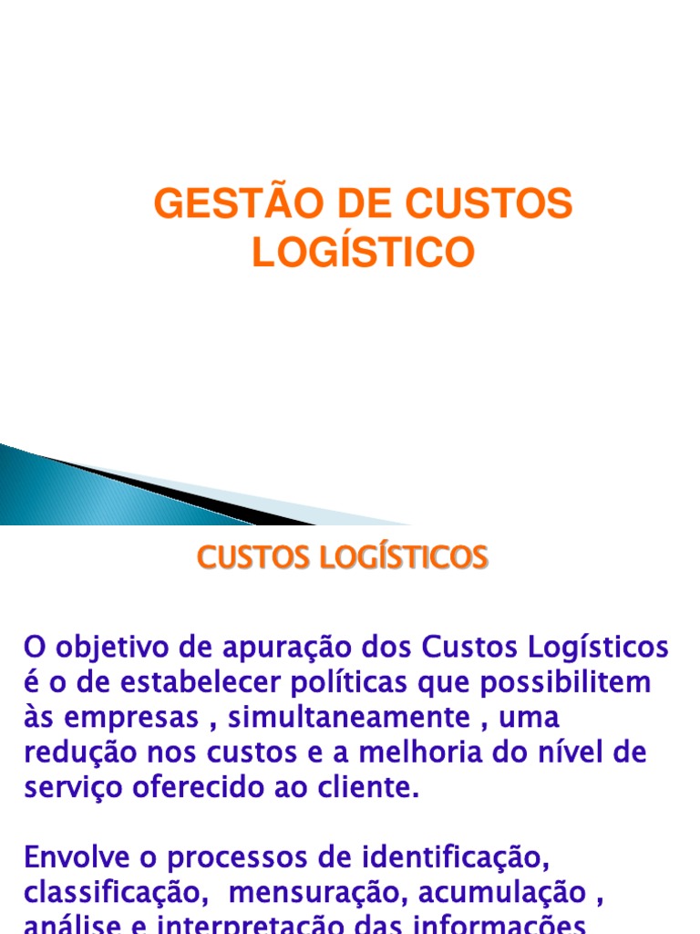 Gestão de Custos Logísticos Eficiente | PDF | Logística | Despesa
