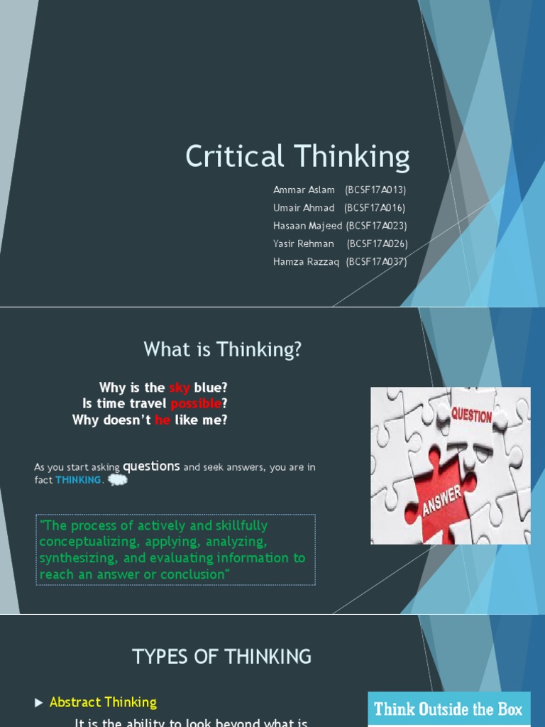 Critical Thinking | Download Free PDF | Critical Thinking | Thought