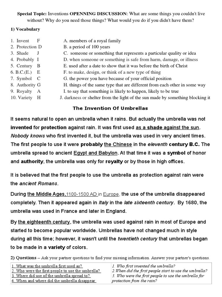 Conversation Lesson On Inventions Fun Activities Games Oneonone ...