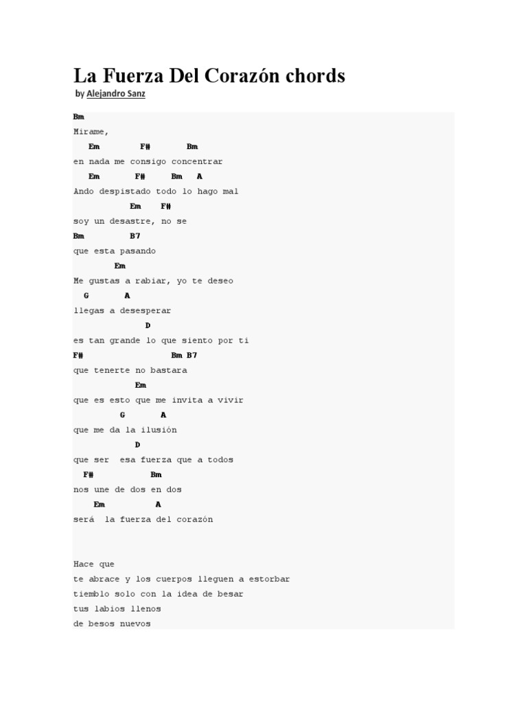 La Fuerza Del Corazon Tab | PDF