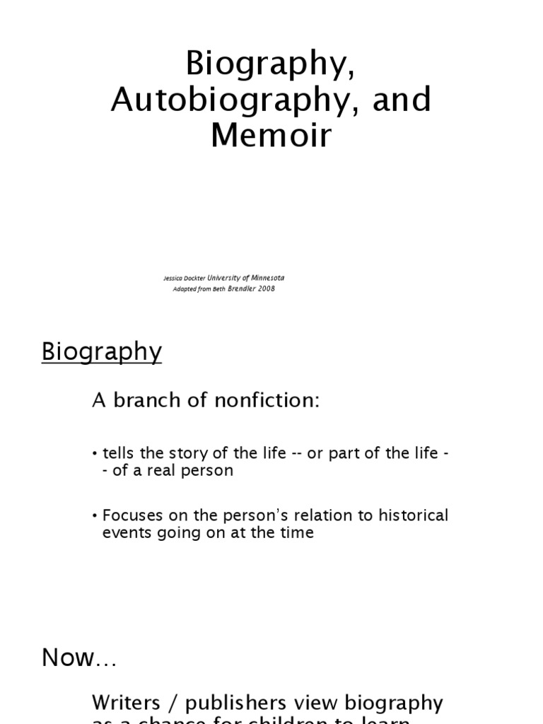 Biography Pdf Biography Autobiographies