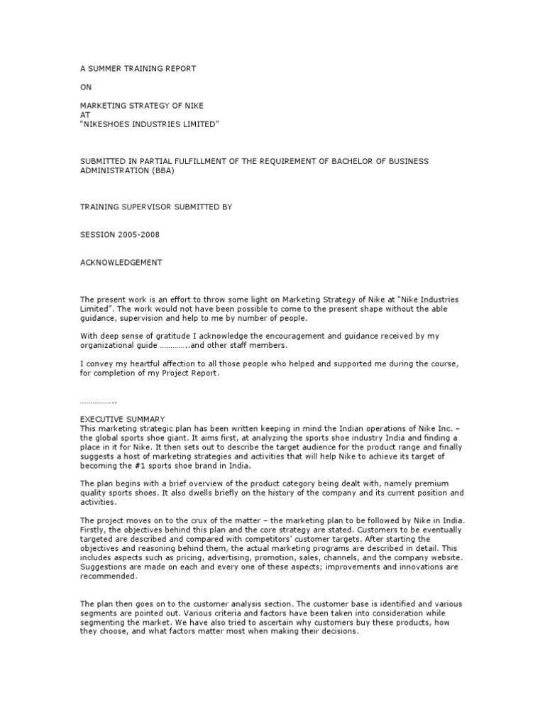 Marketing Strategy of Nike | PDF | Survey Methodology | Questionnaire