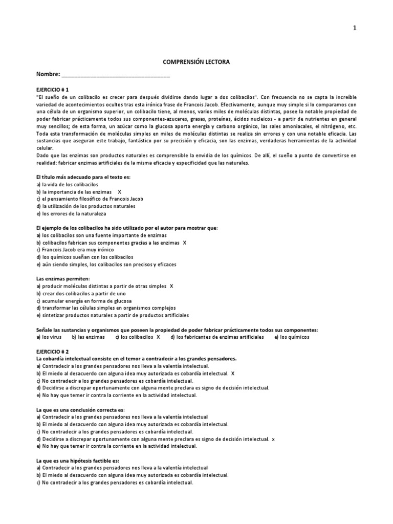 Comprensión Lectora Solucionario | PDF | Desintegración radioactiva ...