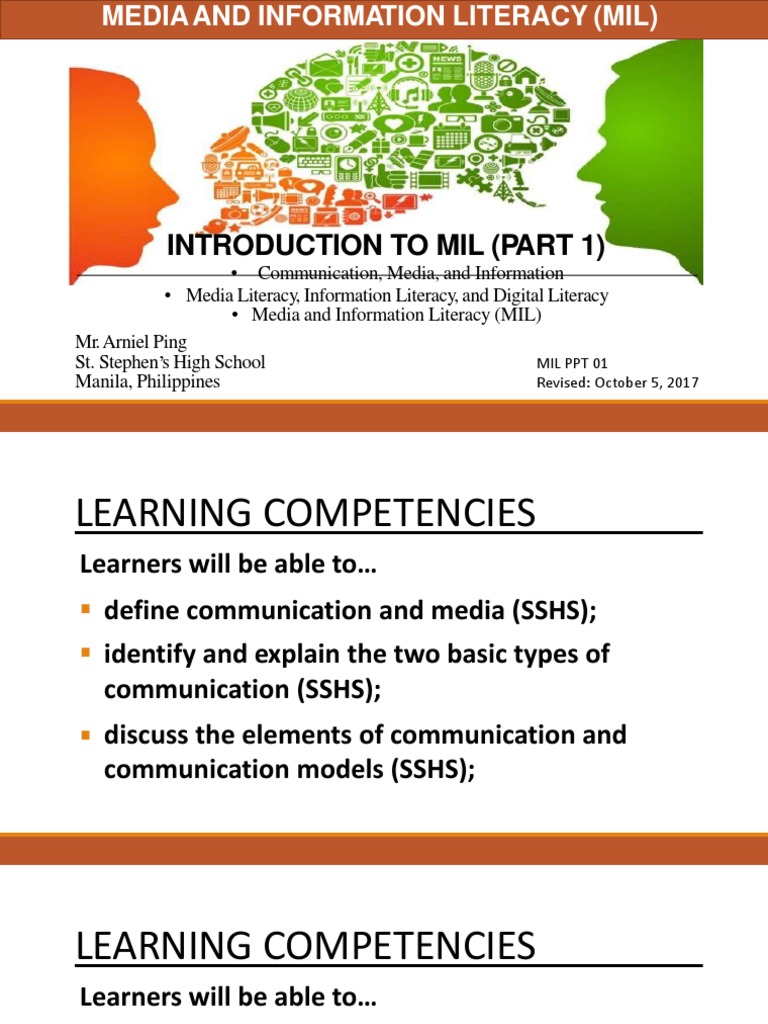 MIL PPT 01 Intro To MIL I | PDF | Information Literacy | Literacy