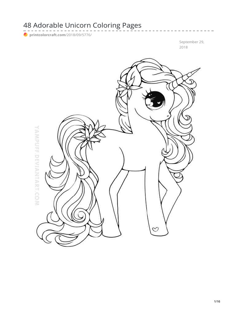 48 Adorable Unicorn Coloring Pages PDF | PDF | Unicorn