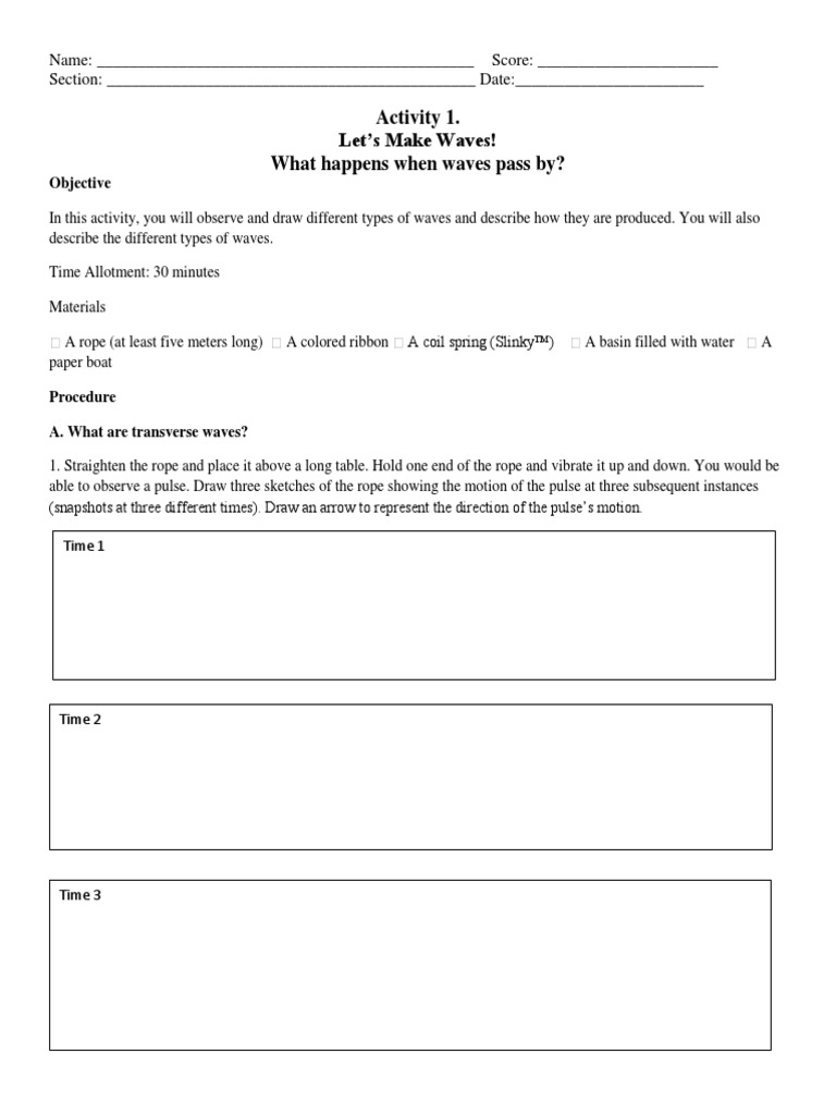 Activity1 - 7 Science | PDF | Waves | Force