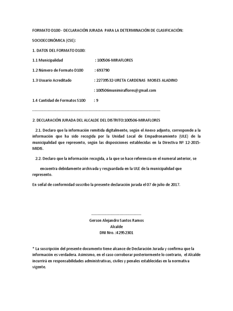 Formato D100 | PDF | Business