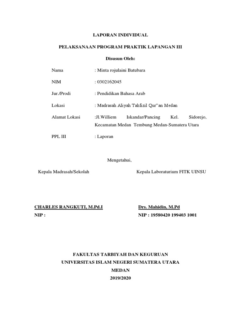 Laporan PPL III di UINSU Pancing | PDF