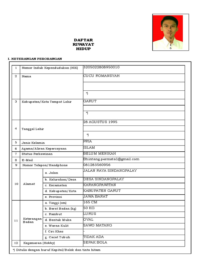 Contoh RH CPNS | PDF