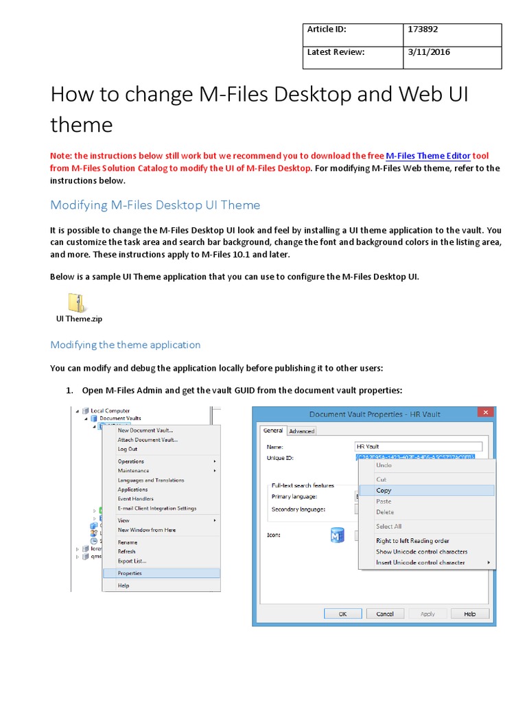 How To Change M-Files Desktop and Web UI Theme | PDF | Zip (File Format ...