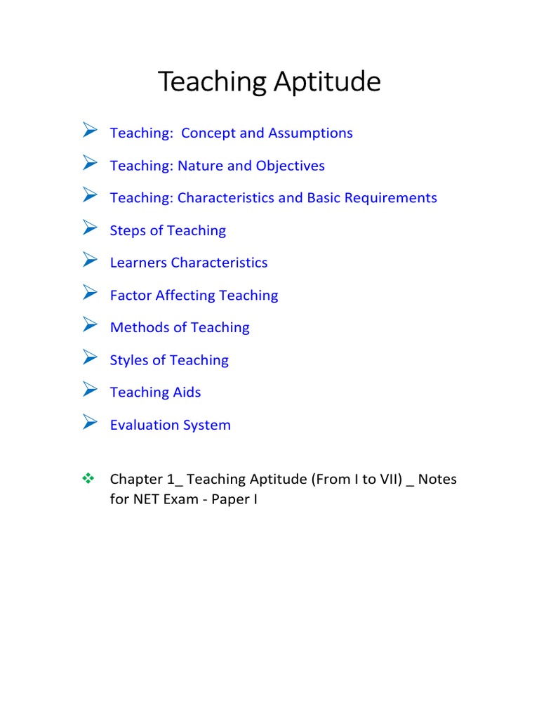 Teaching Aptitude PDF | PDF | Teachers | Lecture