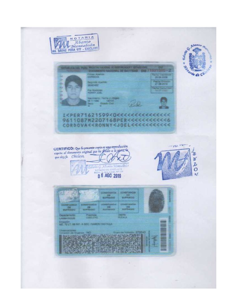 Copia A Color Ampliada Al 150% Del DNI Vigente y Legible. (Legalizado ... Copia A Color Ampliada Al 150% Del DNI Vigente y Legible. (Legalizado ...