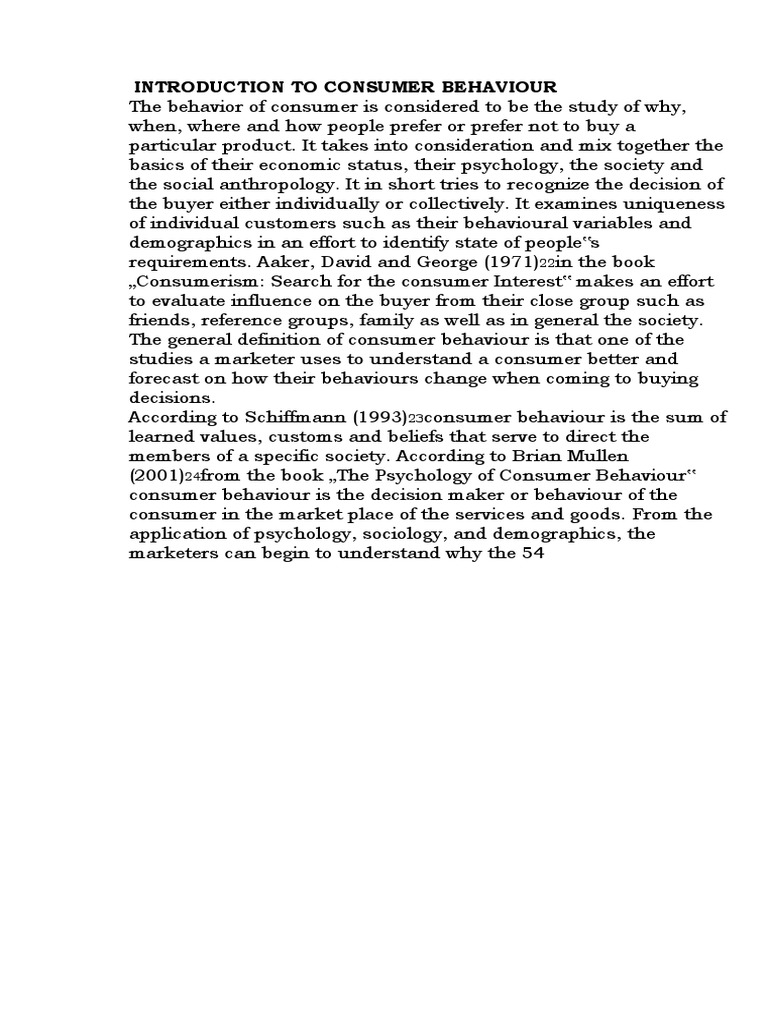 Introduction To Consumer Behaviour | PDF | Consumer Behaviour | Consumerism