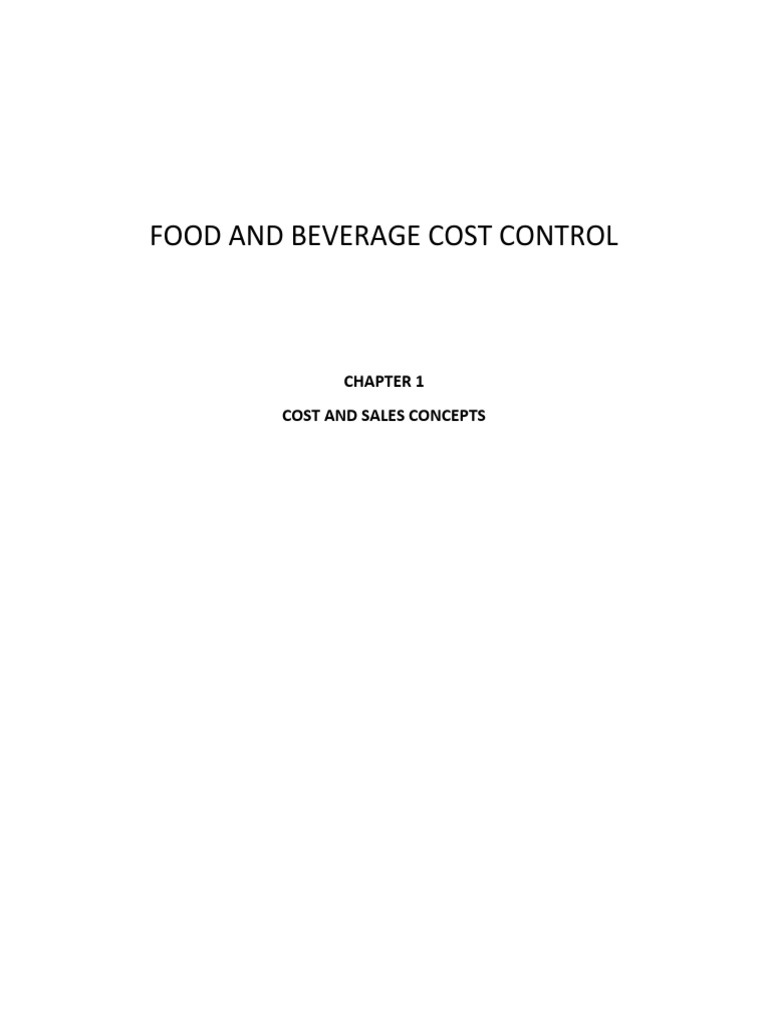 FOOD AND BEVERAGE COST CONTROL BKK | PDF | Cost Accounting | Employment