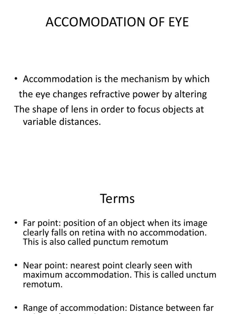 Accomodation of Eye | PDF | Eye | Facial Features