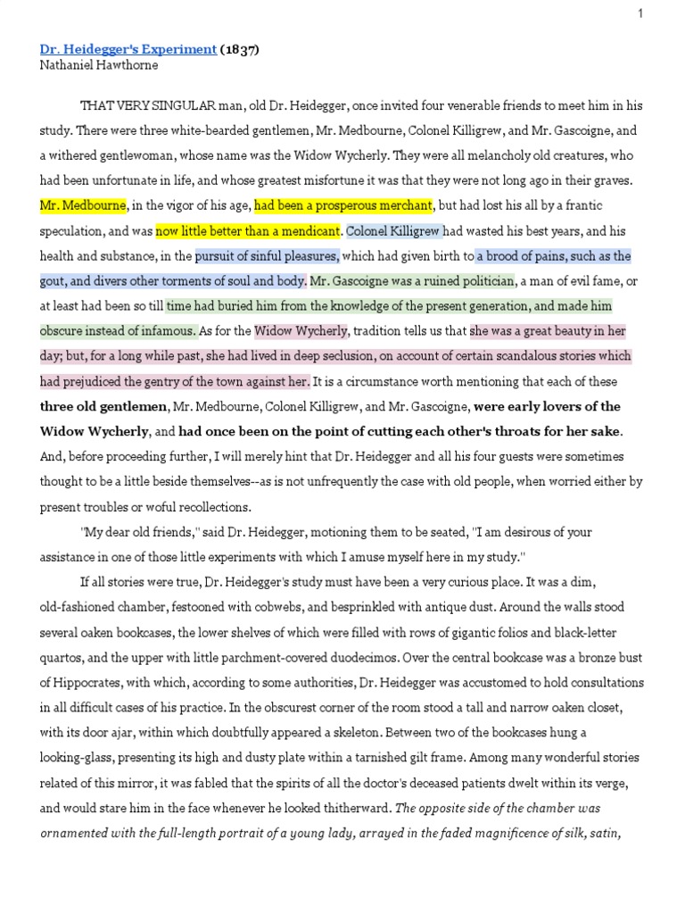 Dr. Heidegger's Youthful Experiment | PDF | Nature