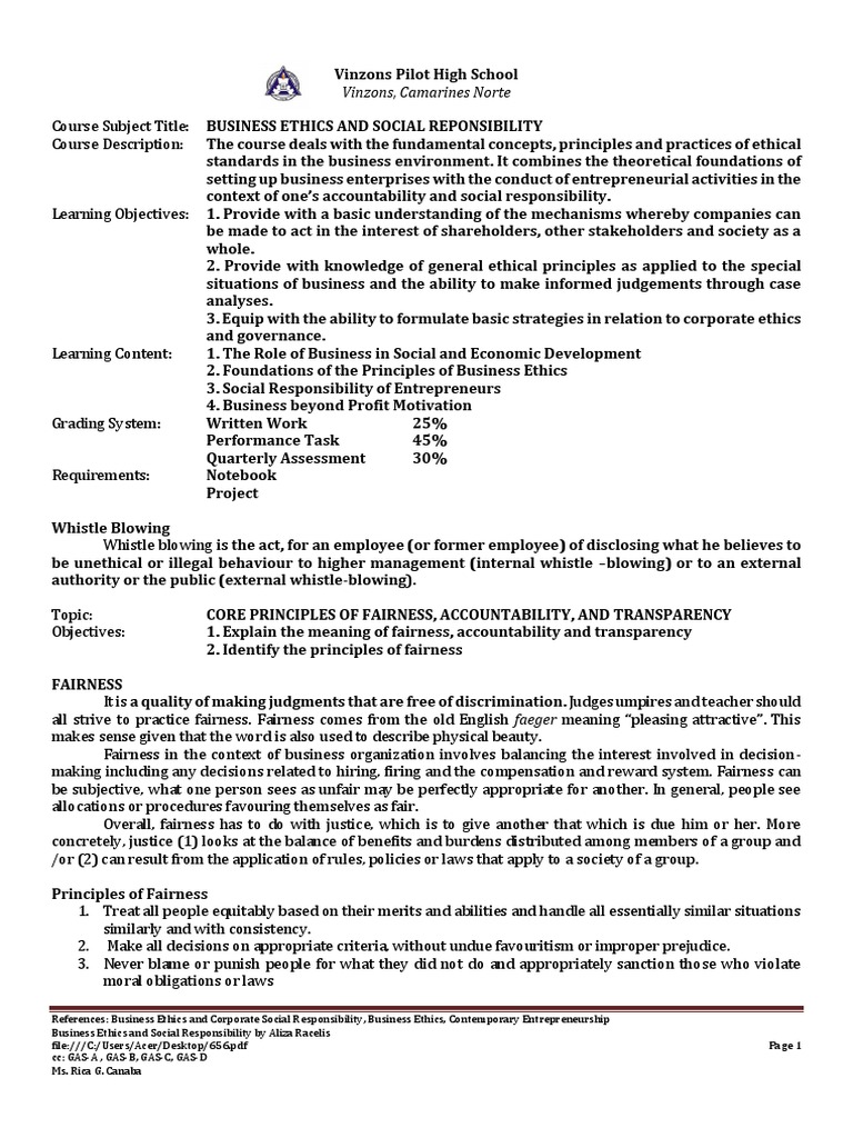 Business Ethics Module | PDF | Business Ethics | Corporate Social ...