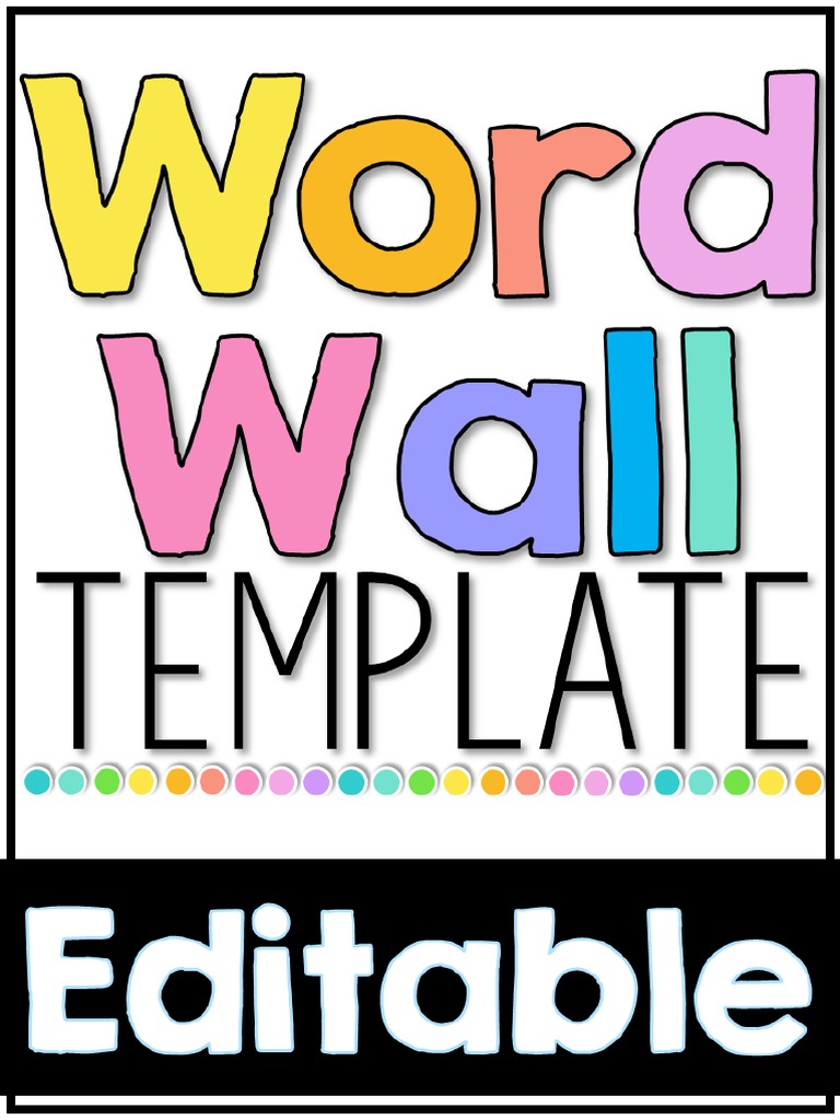 Editable Word Wall Template | PDF