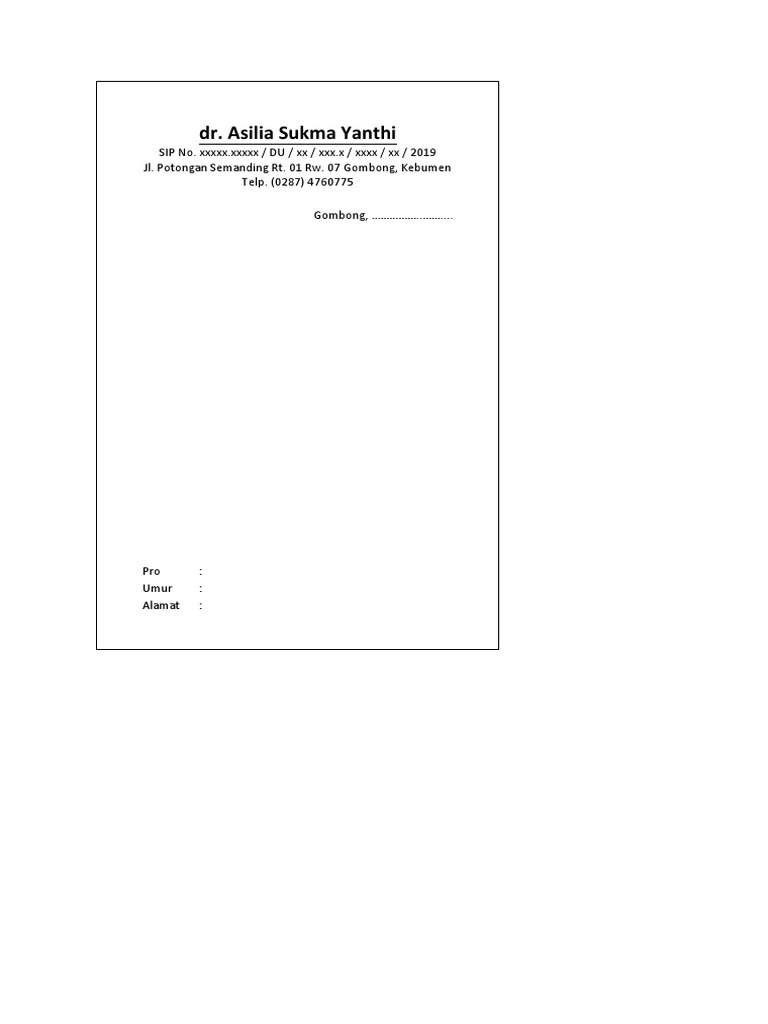 Format Resep Klinik | PDF