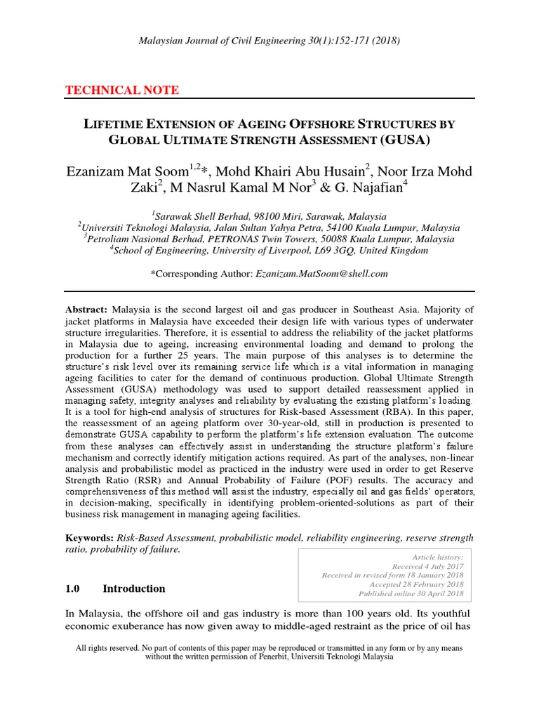 Lifetime Extension Of Ageing Offshore Structures Pdf Hydrocarbon Exploration Reliability