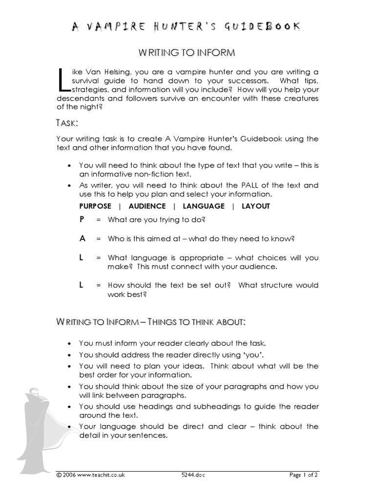 5244 A Vampire Hunter S Guidebook PDF | PDF | Mythological Hematophages ...