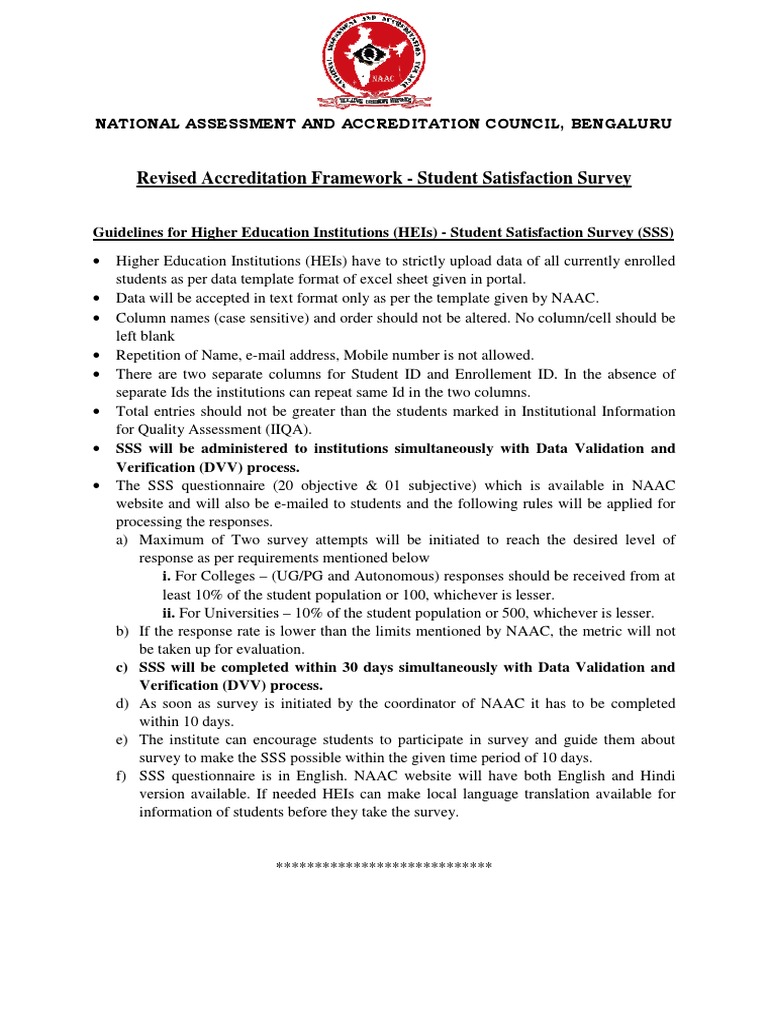 Revised Accreditation Framework RAF-SSS-Guideline | PDF | Survey ...