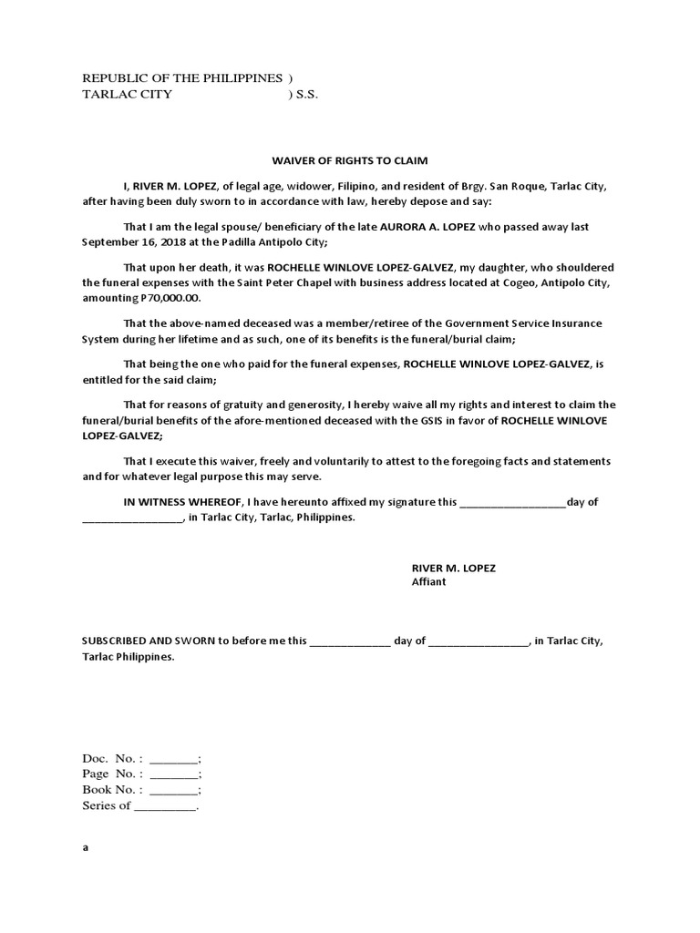 Affidavit of Claim