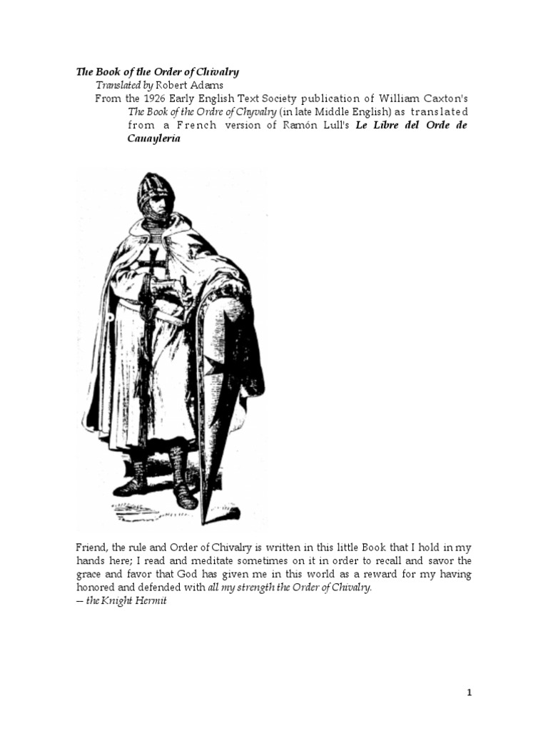 The Order of Chivalry Explained | PDF | Knight | Chivalry