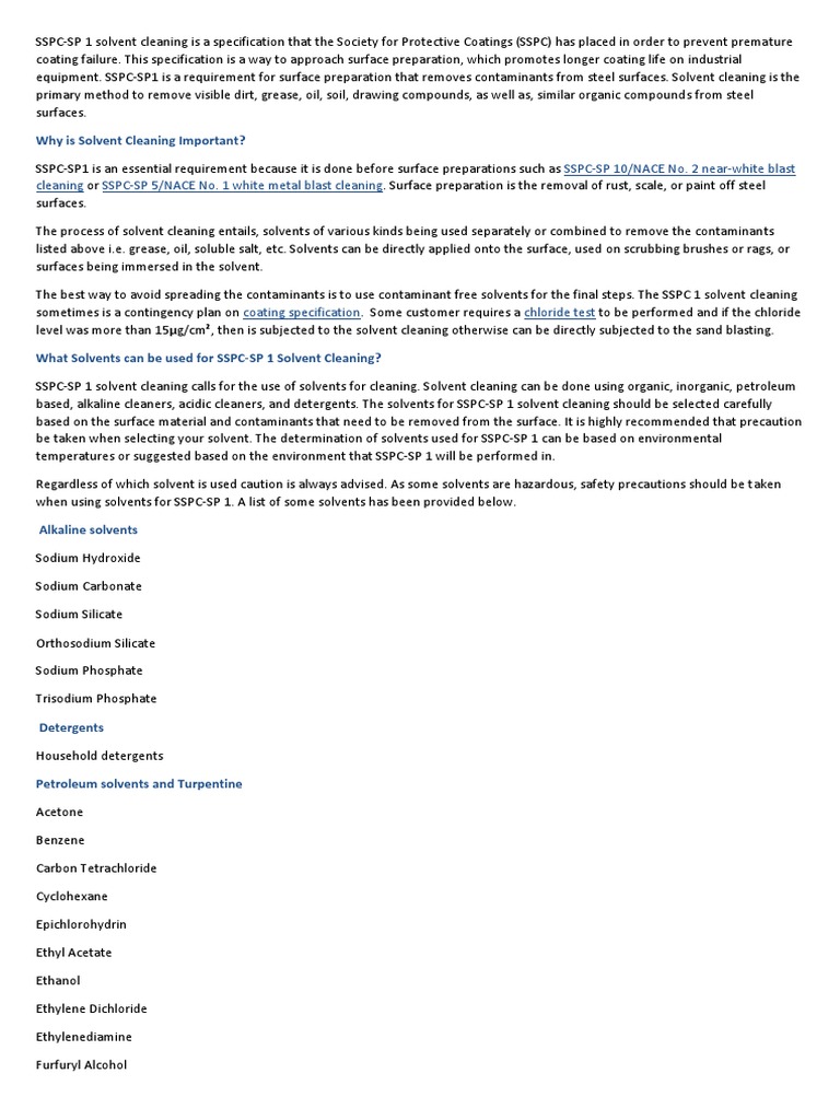 SSPC SP1 | PDF | Solvent | Petroleum