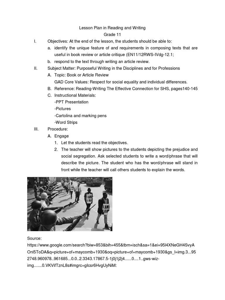 Lesson Plan in Book Review 6 | PDF | Lesson Plan | To Kill A Mockingbird