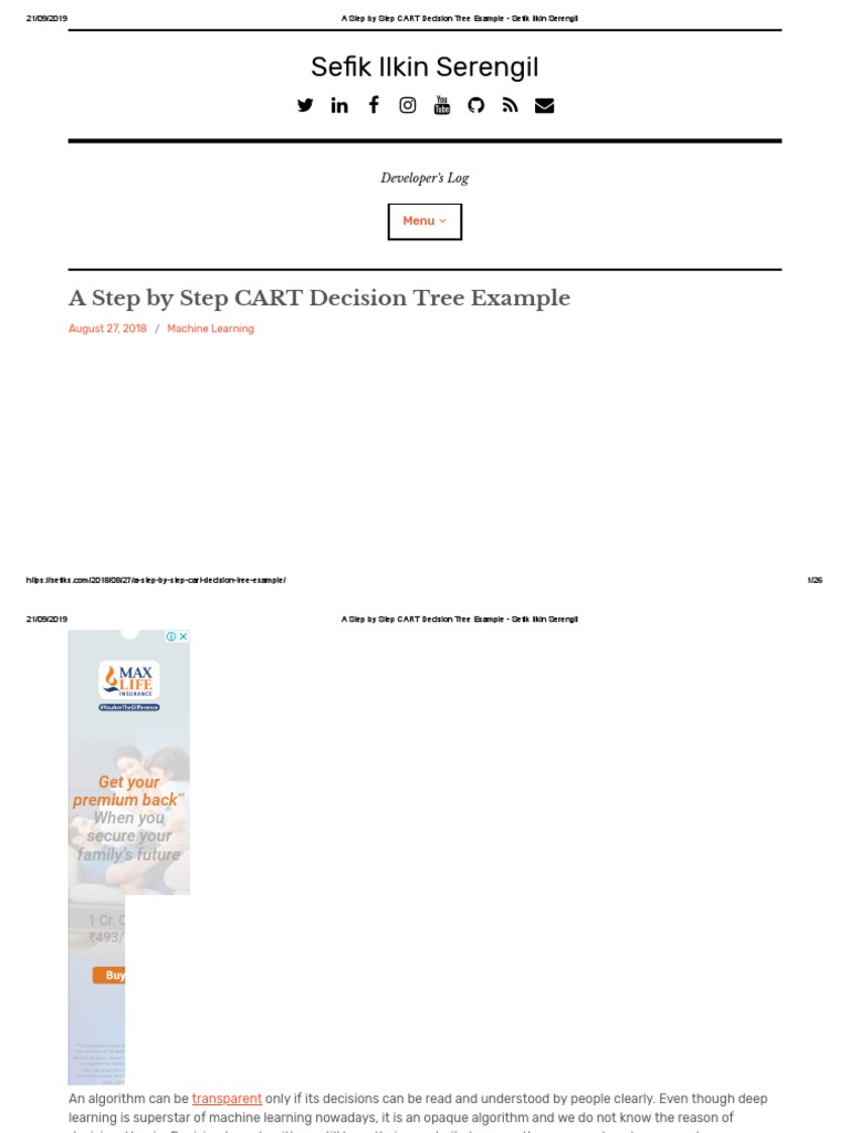 A Step by Step CART Decision Tree Example - Sefik Ilkin Serengil PDF ...