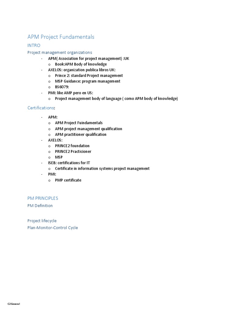 APM Project Fundamentals | PDF