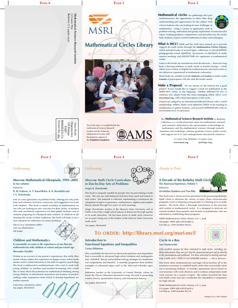 MSRI MCL X | PDF | Teaching Mathematics | Science