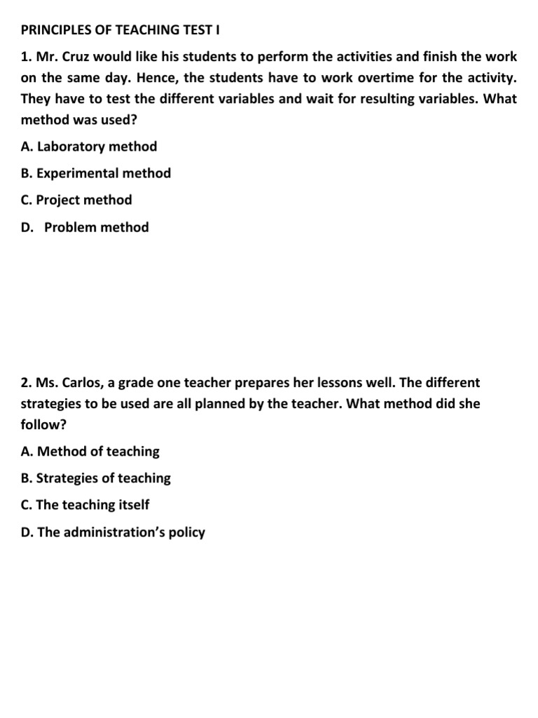 Principles of Teaching Assessment | PDF | Teachers | Experiment