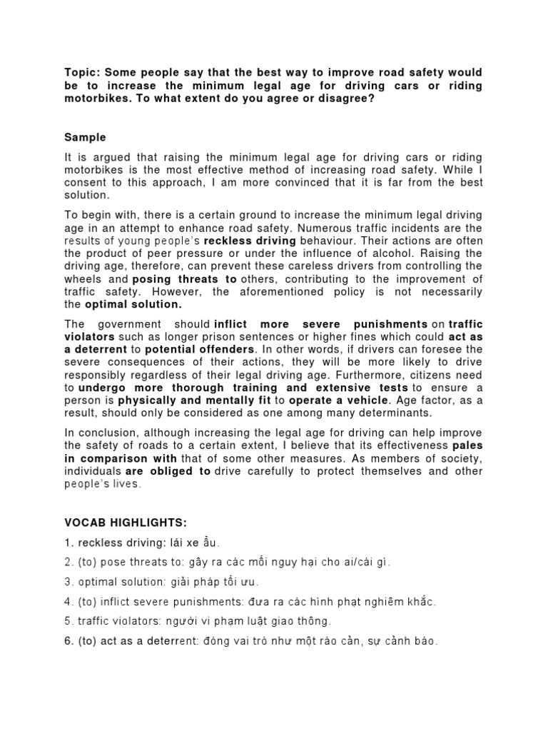 CAE Writing Sample | PDF | Driving | Road Traffic Safety
