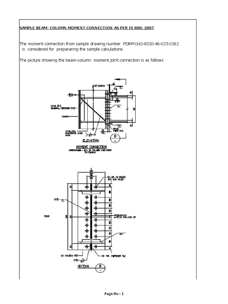 Beam-Column Moment Connection Design | PDF | Beam (Structure) | Screw