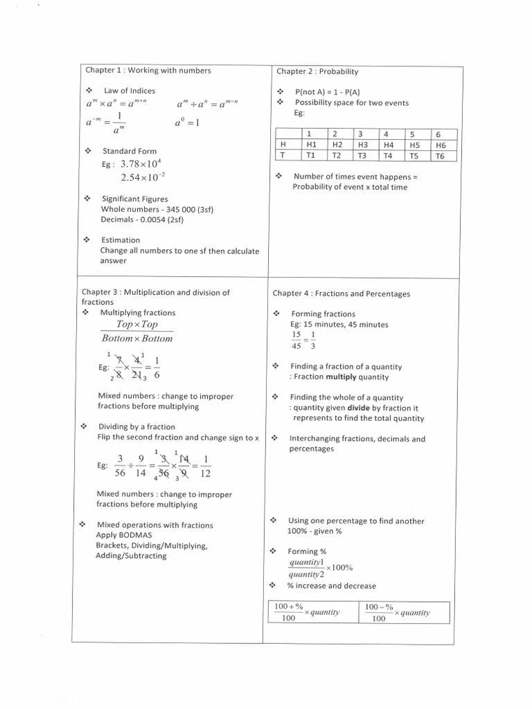 STP Mathematics 8 Summary (Chapter 1-11) | PDF