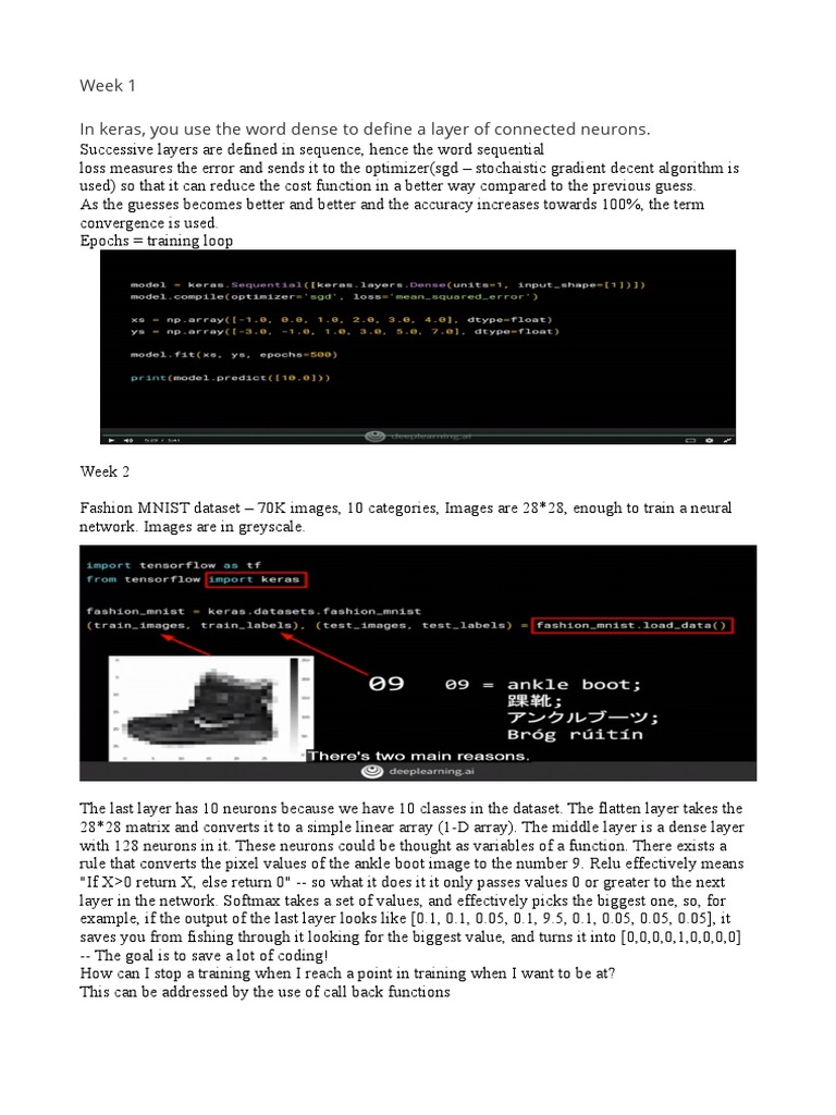 Tensorflow Notes From Coursera | PDF | Computer Science | Systems Theory