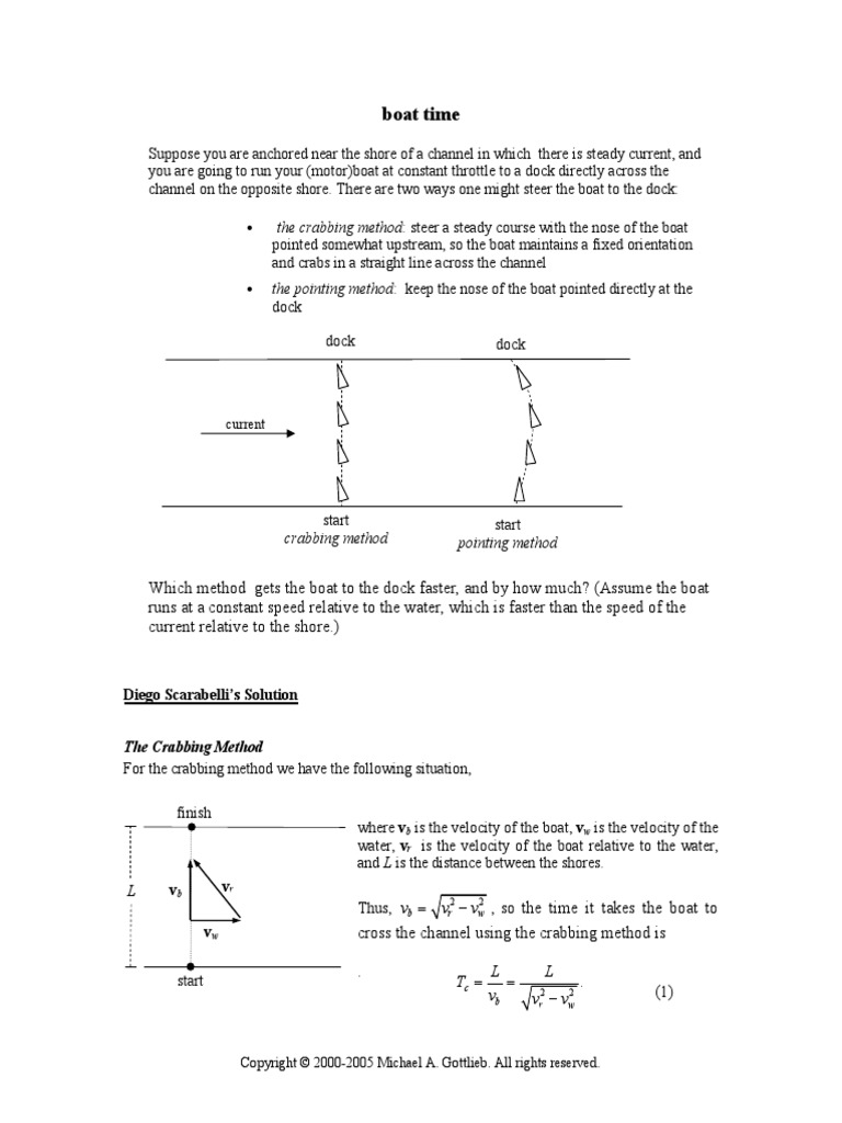 Boat - Time Sol - 2 | PDF | Speed | Theoretical Physics