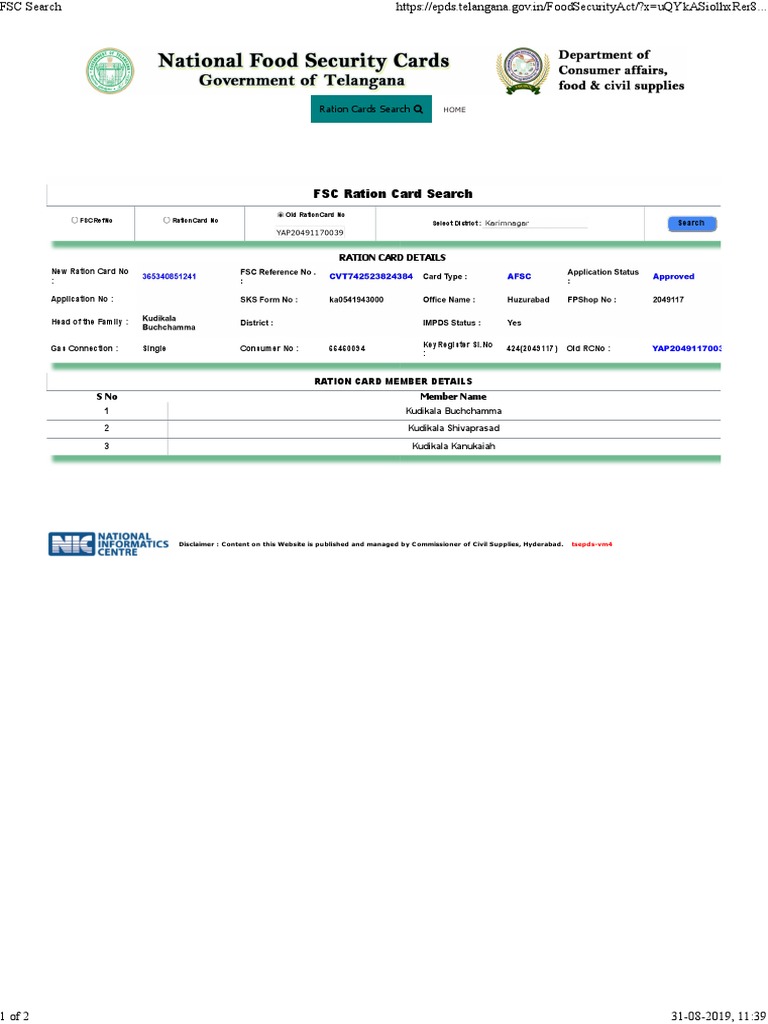 Food Security Card | PDF