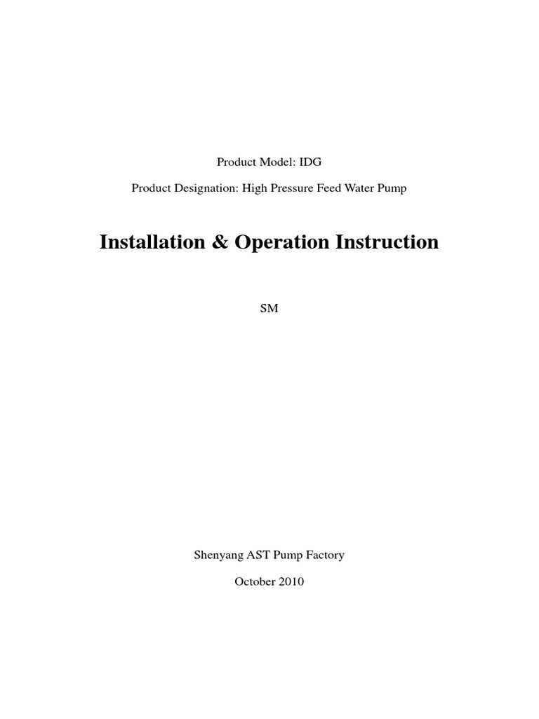 Manual High Pressure Feed Water Pump | PDF | Bearing (Mechanical) | Pump