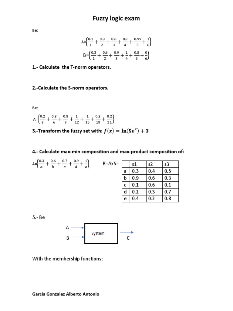 Fuzzylogic Exam | PDF | Mathematics Of Computing | Fuzzy Logic