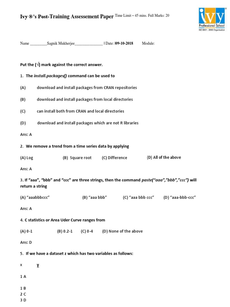 Ivy R Final Assessment | PDF | P Value | Statistical Inference