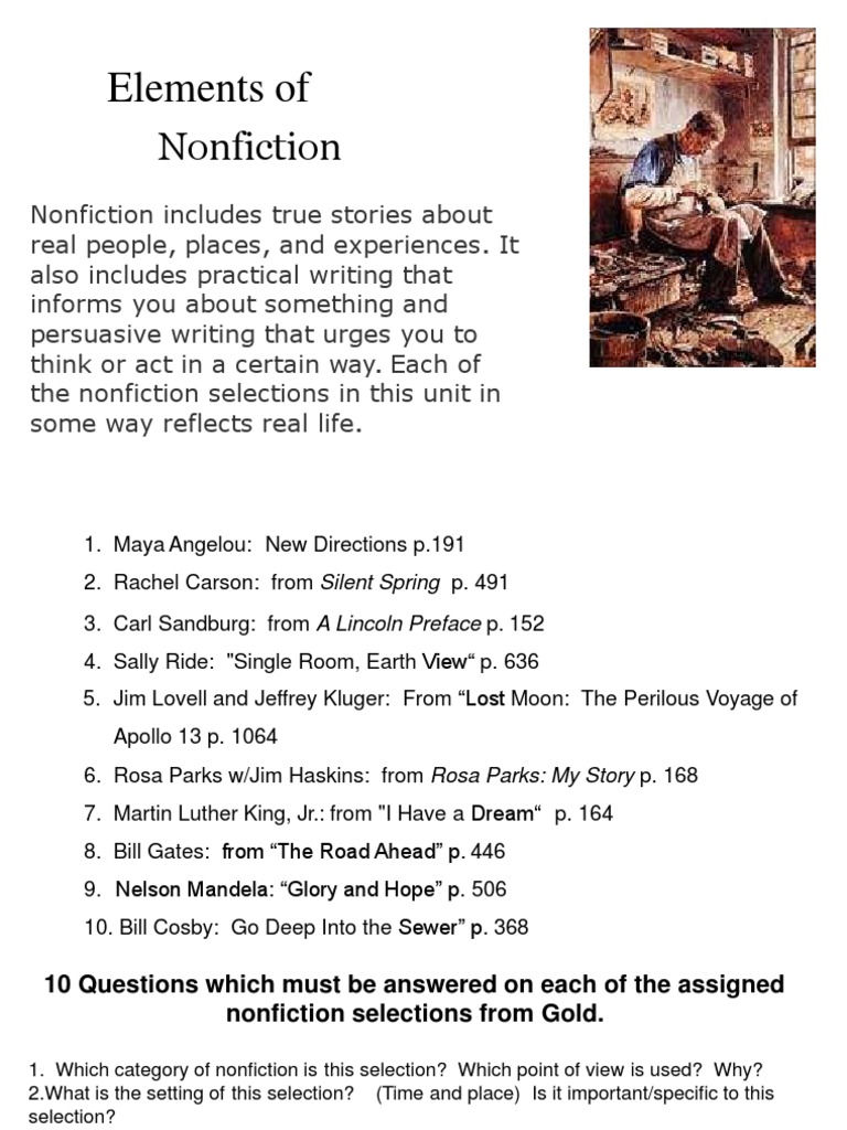 Elements of Non Fiction | PDF | Essays | Books