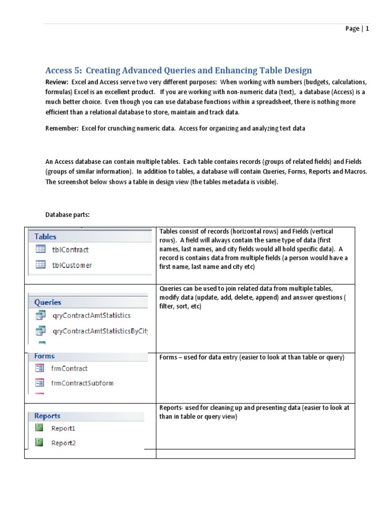 Access 5 PDF | PDF | Table (Database) | Databases